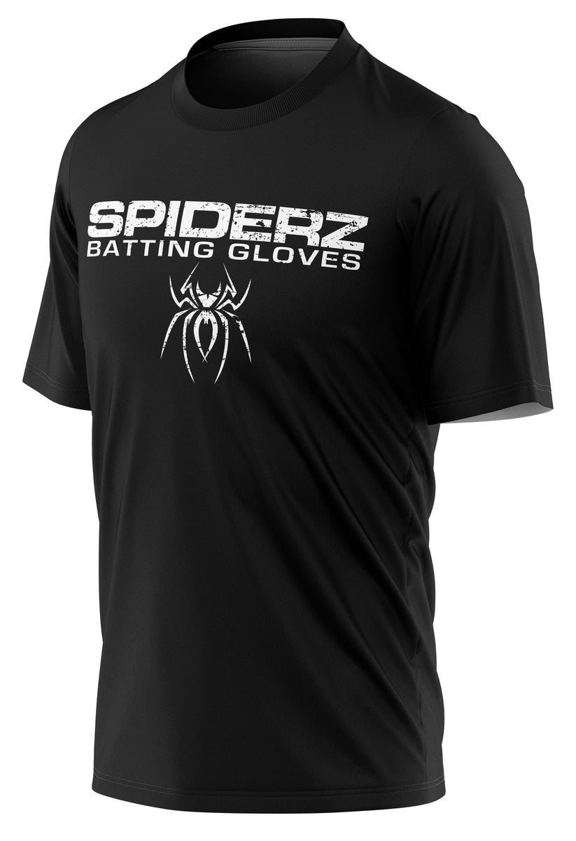 Spiderz Batting Gloves Black/White "OG" Premium T-Shirt – Spiderz Sports